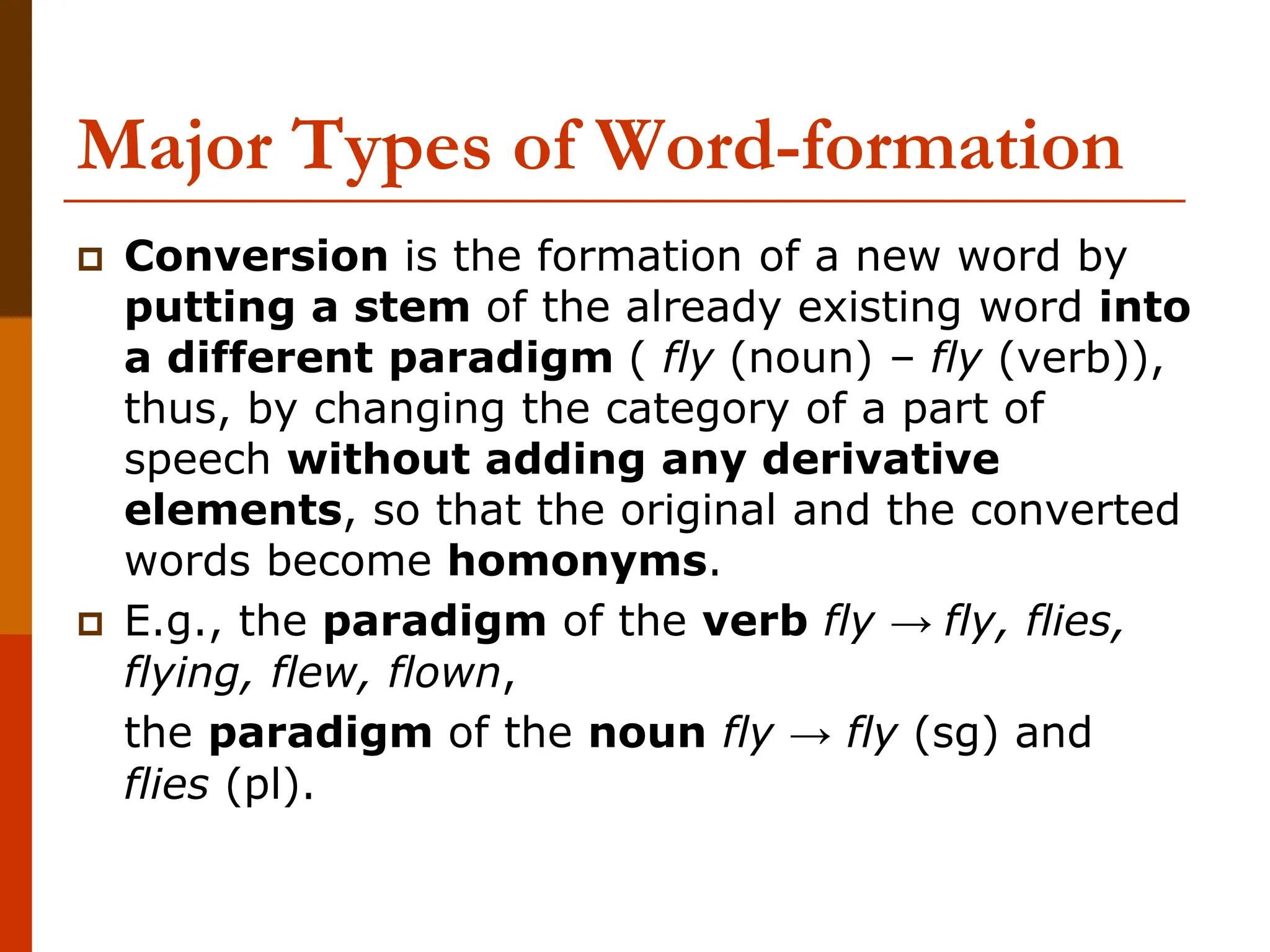 Word formation processes_Types of Forming Words. General Issues Major ...