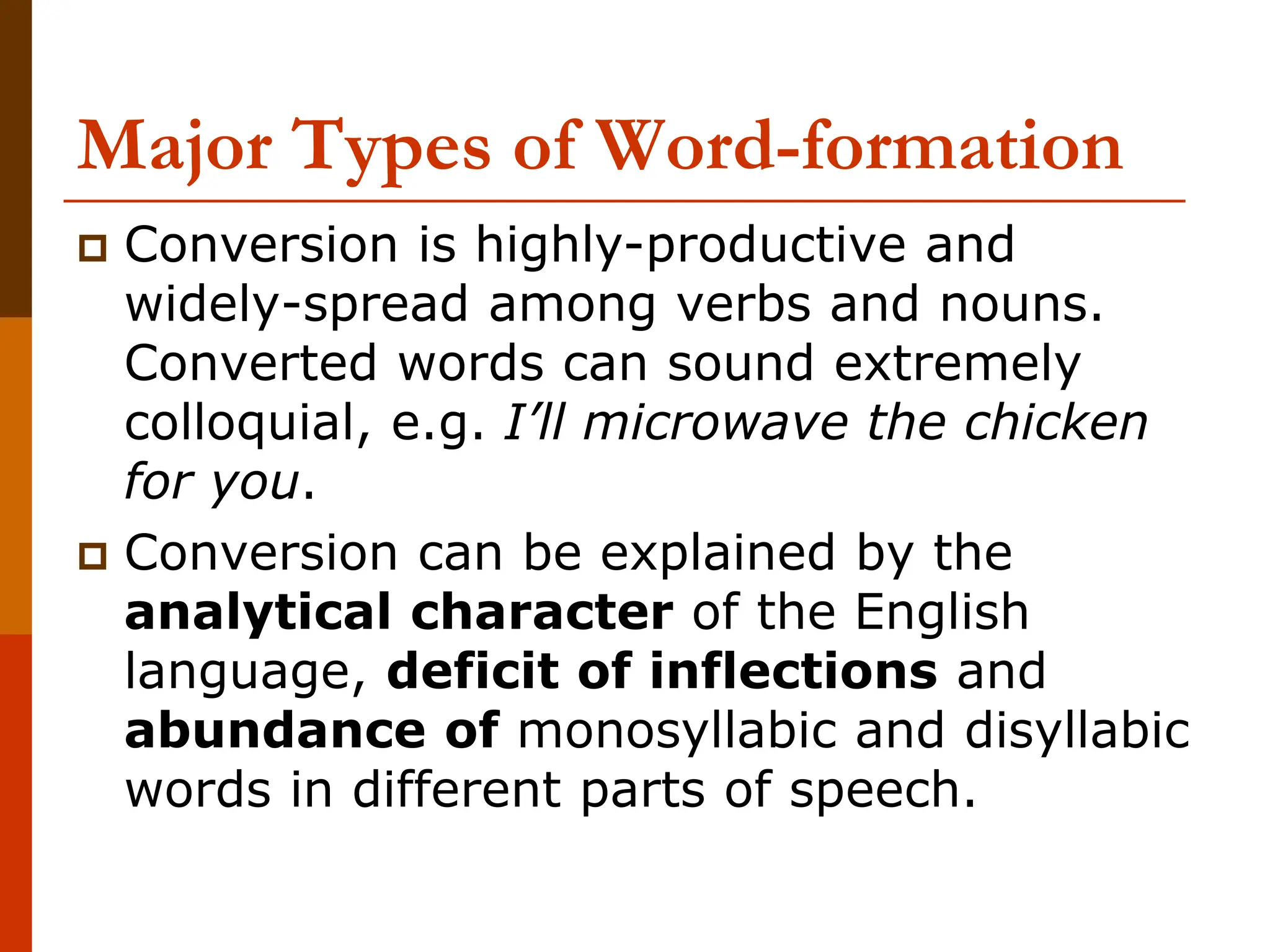 Word formation processes_Types of Forming Words. General Issues Major ...