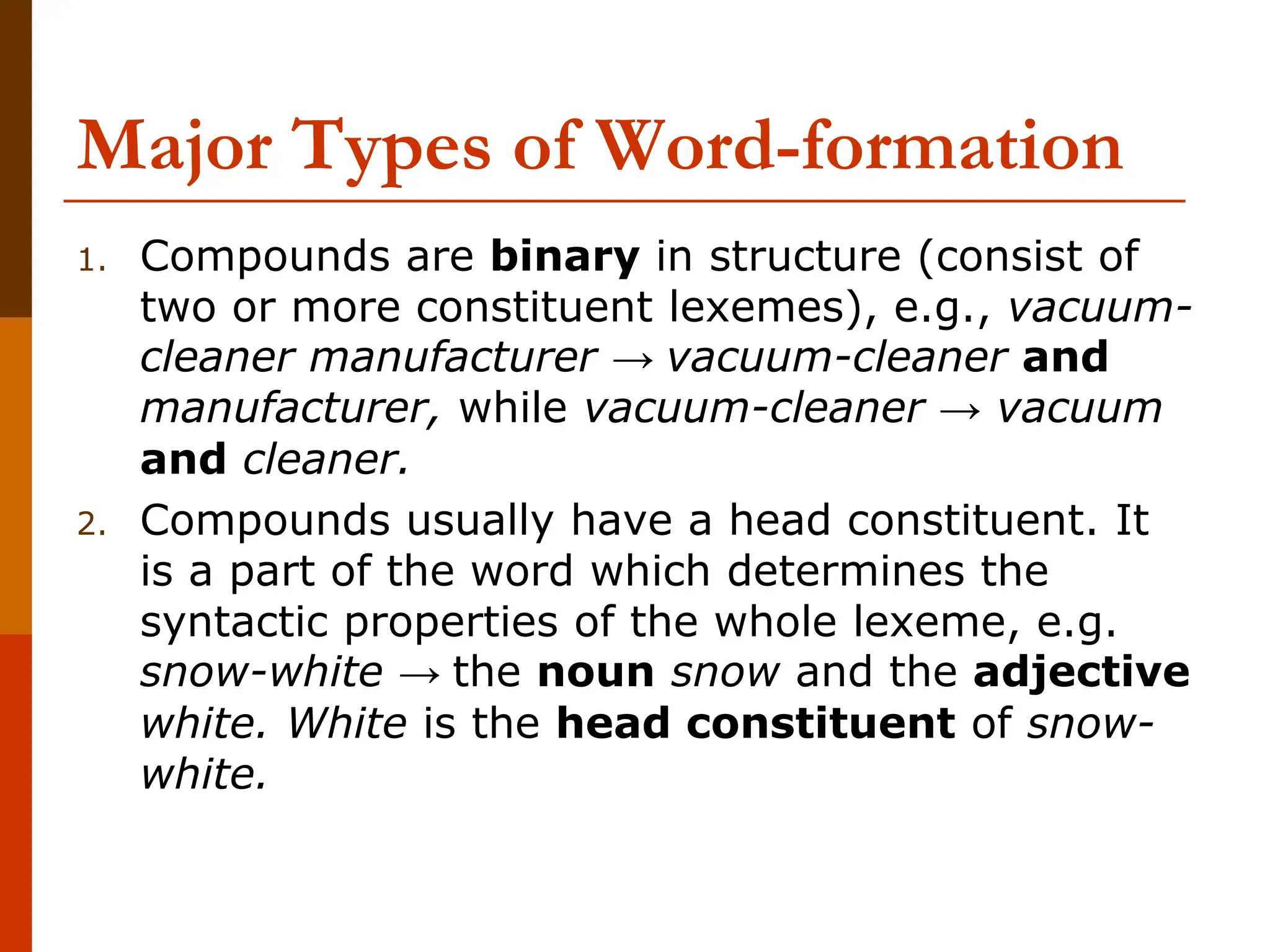 Word formation processes_Types of Forming Words. General Issues Major ...