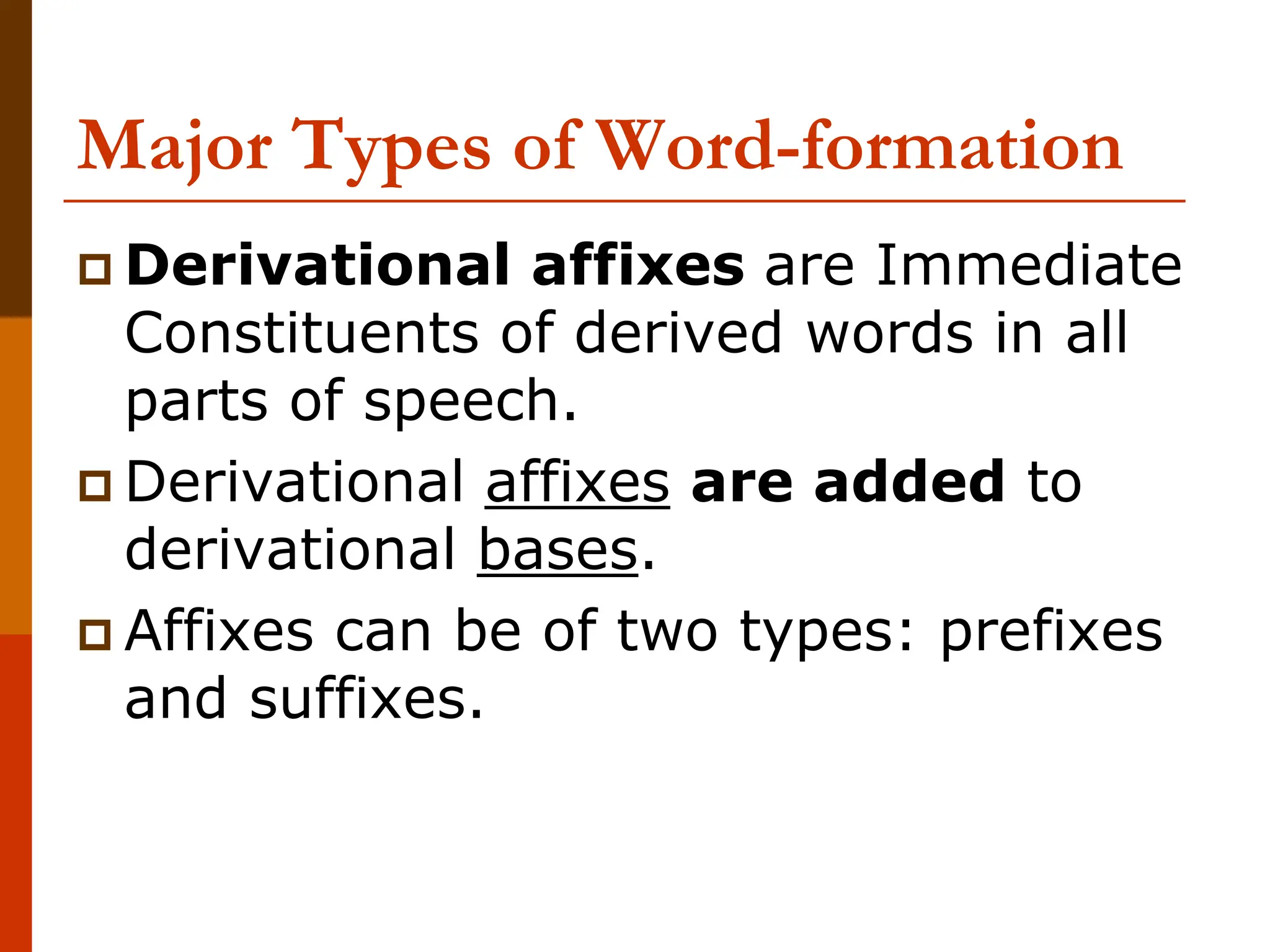 Word formation processes_Types of Forming Words. General Issues Major ...