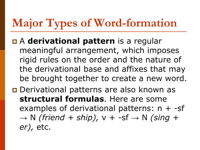 Word formation processes_Types of Forming Words. General Issues Major ...