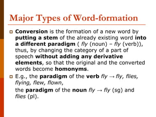 Word formation processes_Types of Forming Words. General Issues Major ...