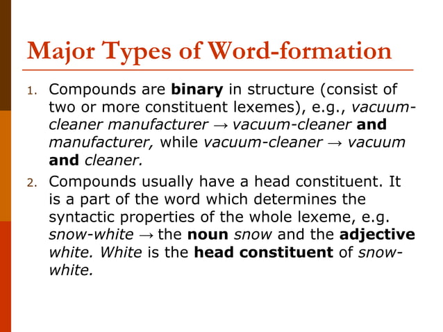 Word formation processes_Types of Forming Words. General Issues Major ...