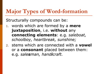 Word formation processes_Types of Forming Words. General Issues Major ...