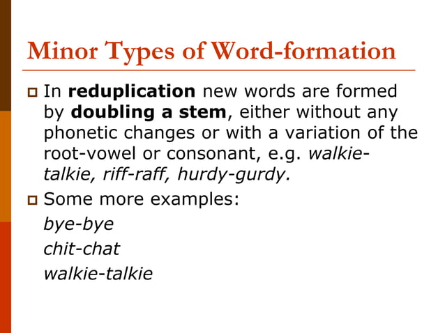 Word formation processes_Types of Forming Words. General Issues Major ...