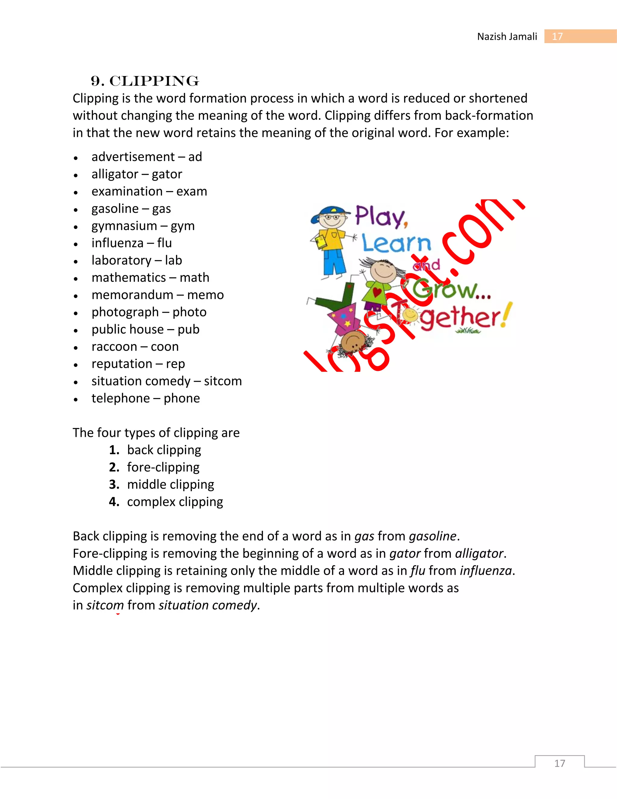 Word formation process english content my assignment | PDF