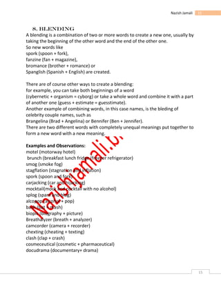 Word formation process english content my assignment | PDF