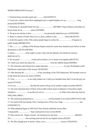 Word formation exercises | DOC