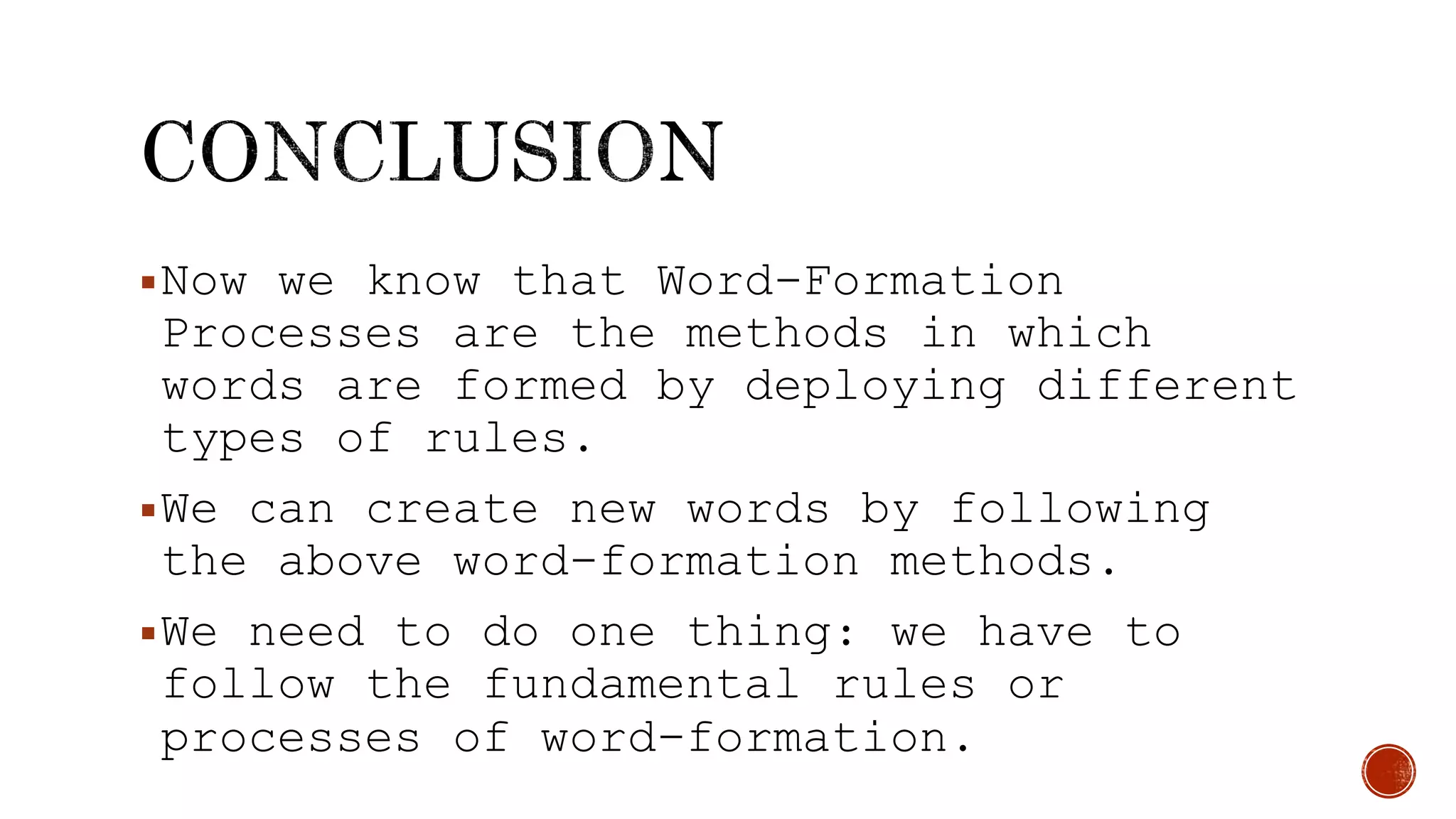 WORD FORMATION PROCESSES | PPTX