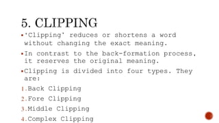 WORD FORMATION PROCESSES | PPTX
