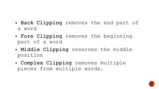 WORD FORMATION PROCESSES | PPTX