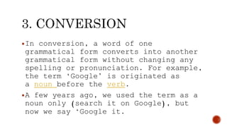 WORD FORMATION PROCESSES | PPTX