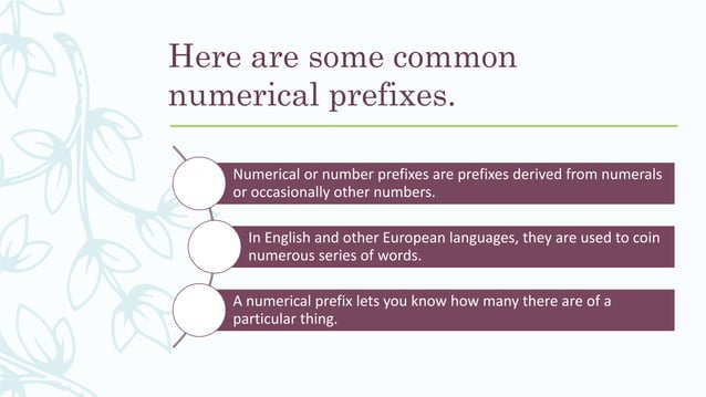 Word formation numerical prefixes | PPT