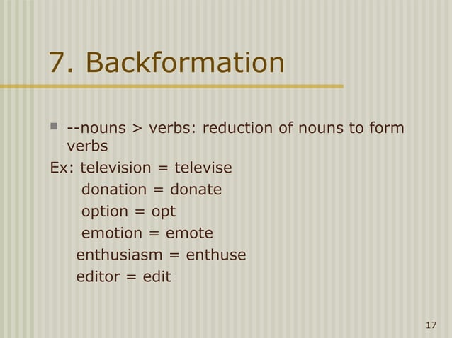 Word formation process | PPT