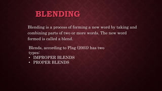 TSLB3013 : Linguistics - Word Formation Processes | PPTX