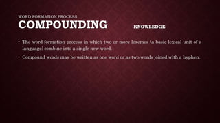 TSLB3013 : Linguistics - Word Formation Processes | PPTX