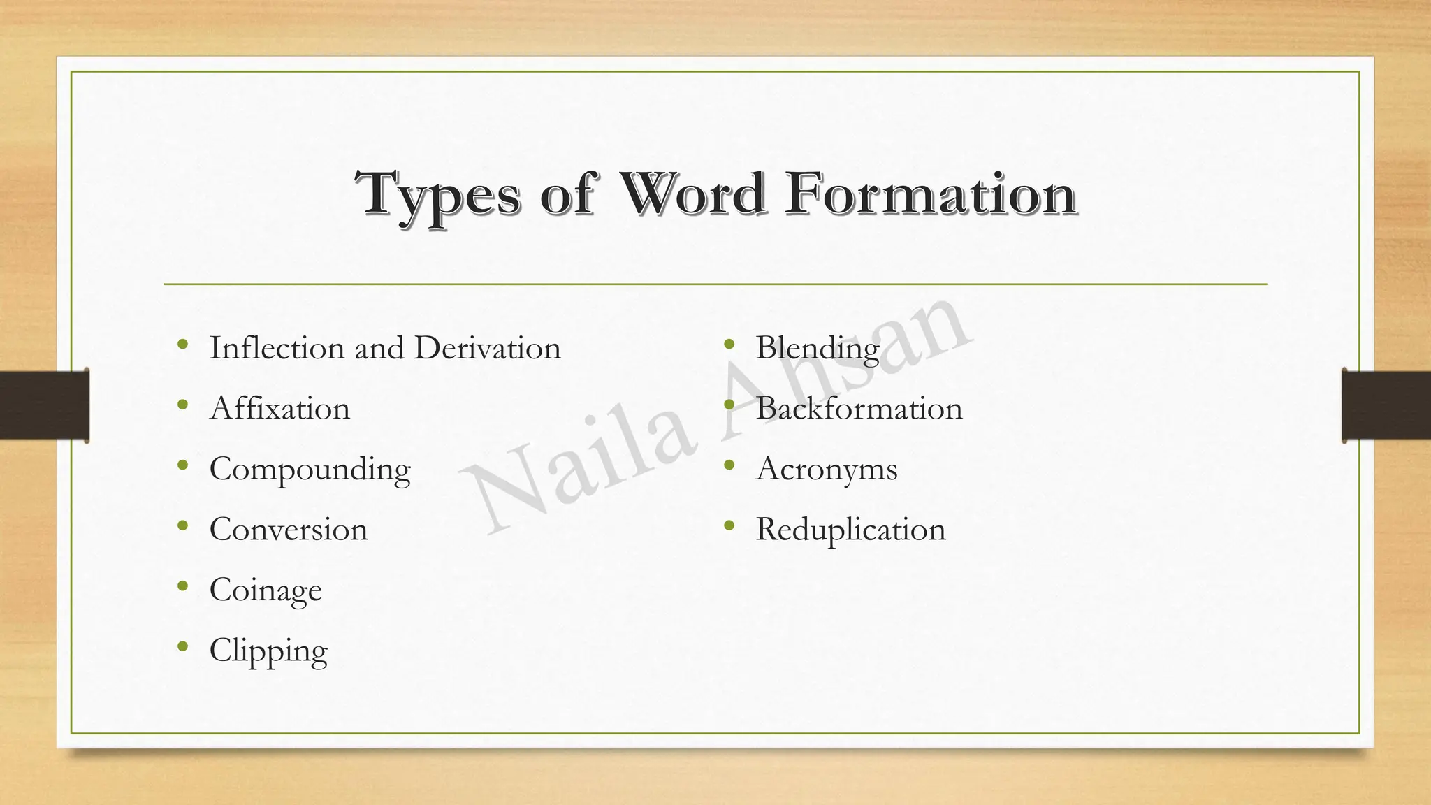 Word Formation Process in Linguistics by Naila Ahsan | PDF | Stamps and ...