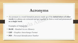 Word Formation Process in Linguistics by Naila Ahsan | PDF | Stamps and ...