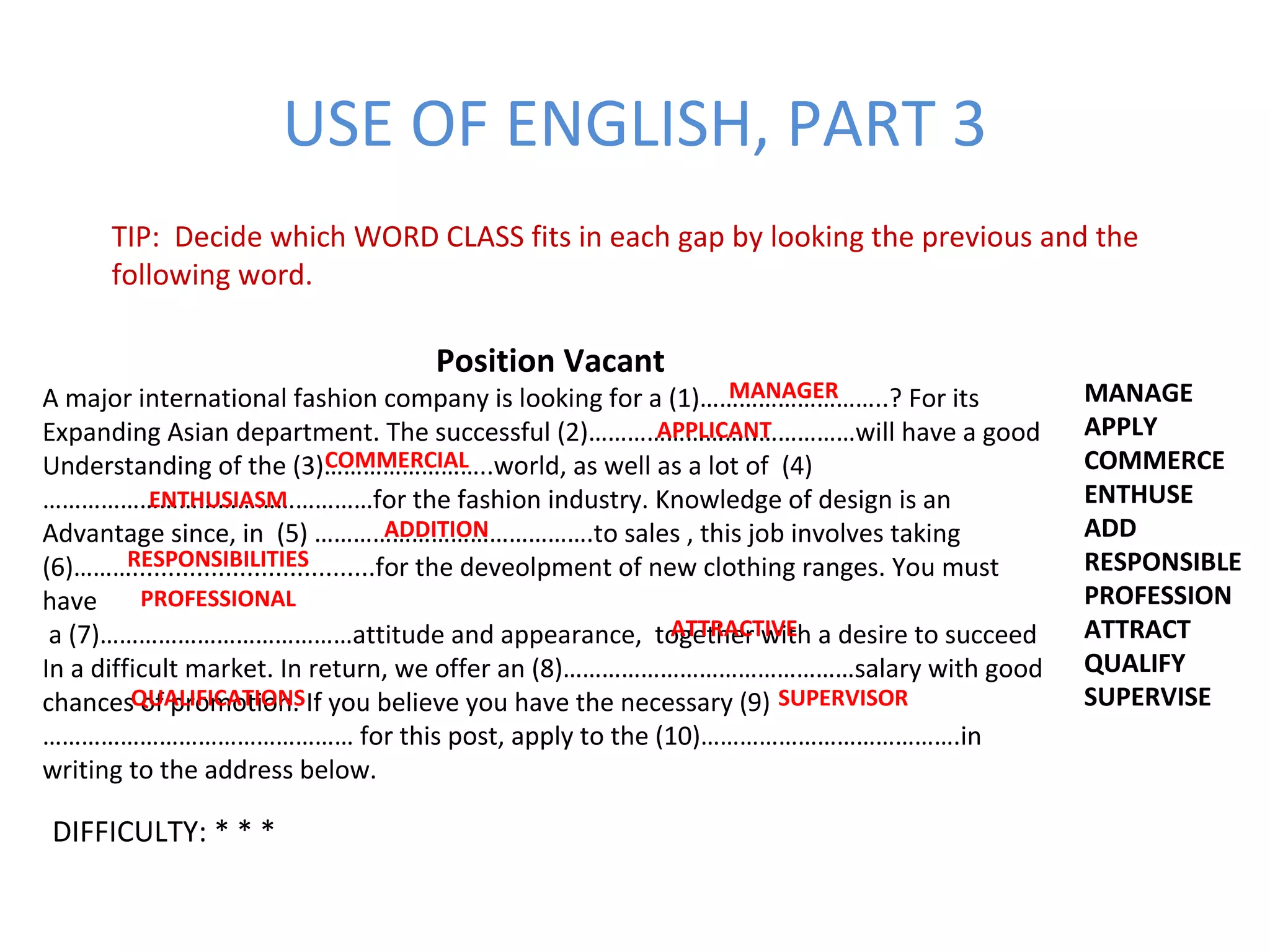 Word formation test 2 | PPT