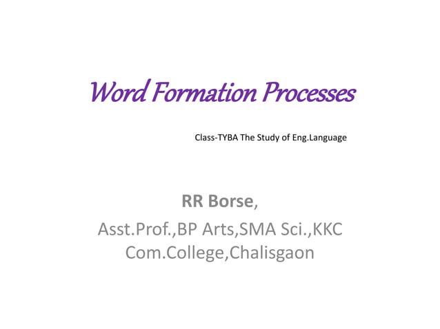 Word formation ty | PPTX