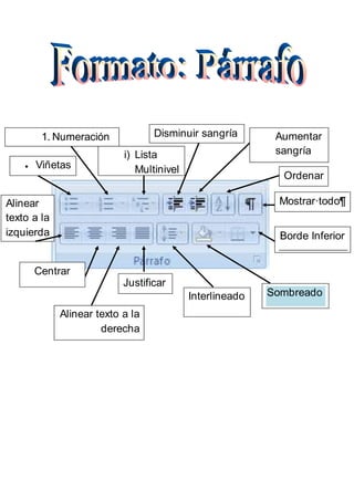 Word formatos fuente y párrafo. | DOCX