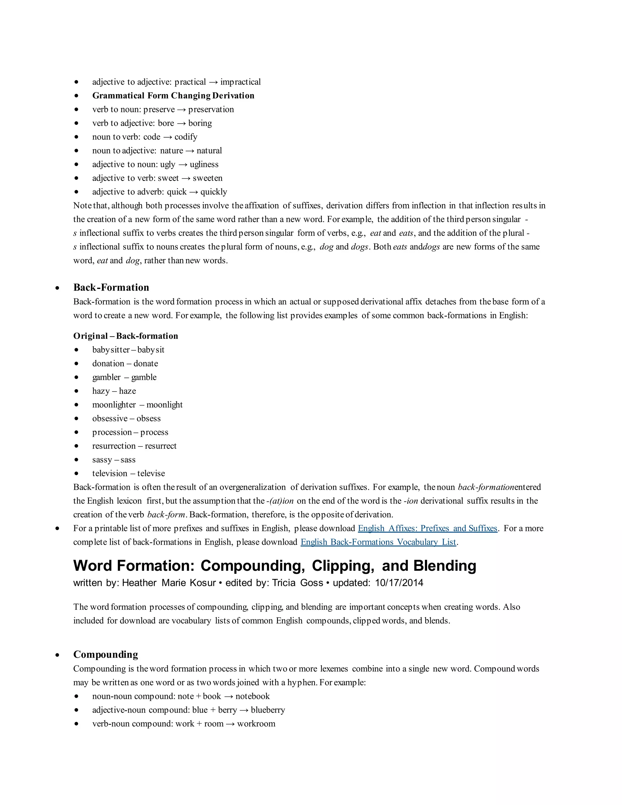 Word forming proccess coinage | DOCX | Chemistry | Science