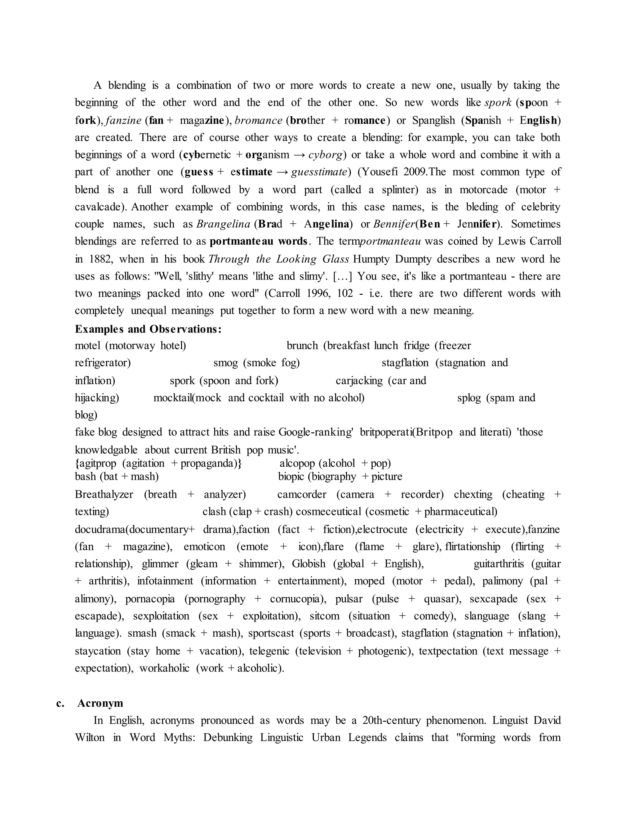 Word forming proccess coinage | DOCX