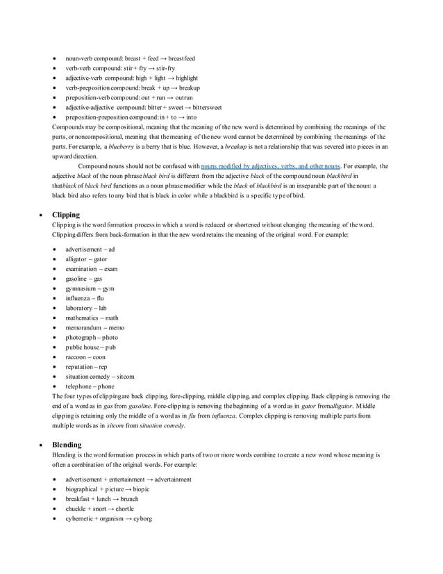 Word forming proccess coinage | DOCX | Chemistry | Science