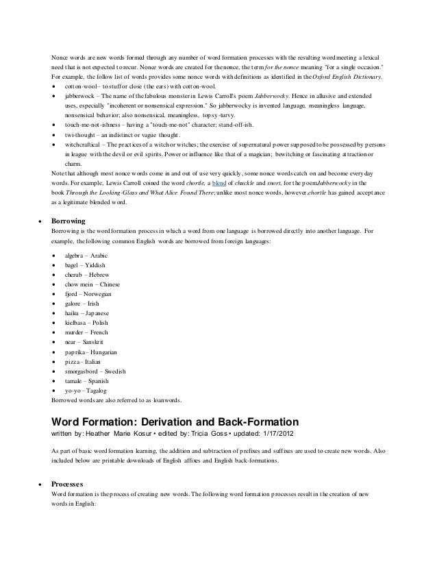 Nonce Words Examples Frompo Home Page