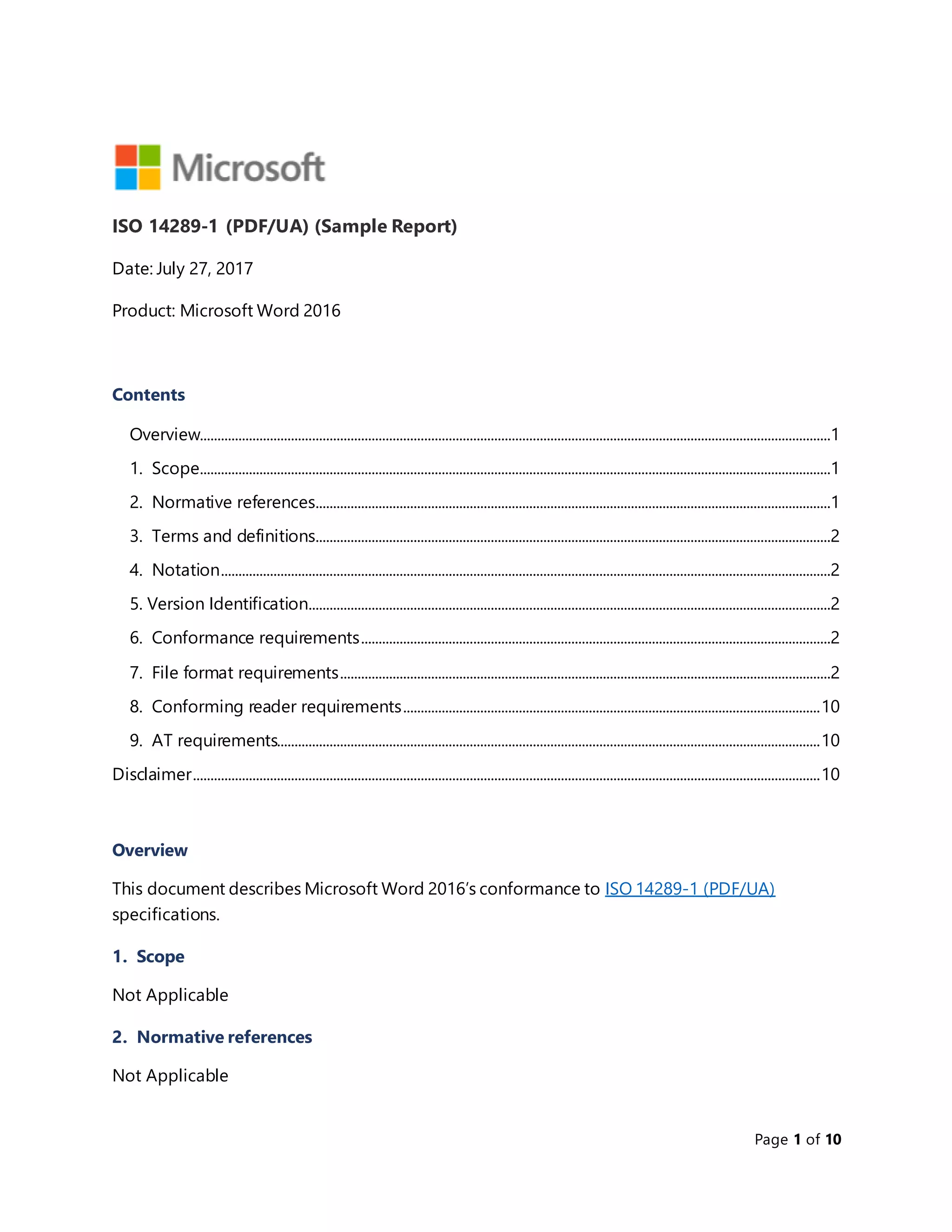 PDF/UA Support in Word 2016 | DOCX
