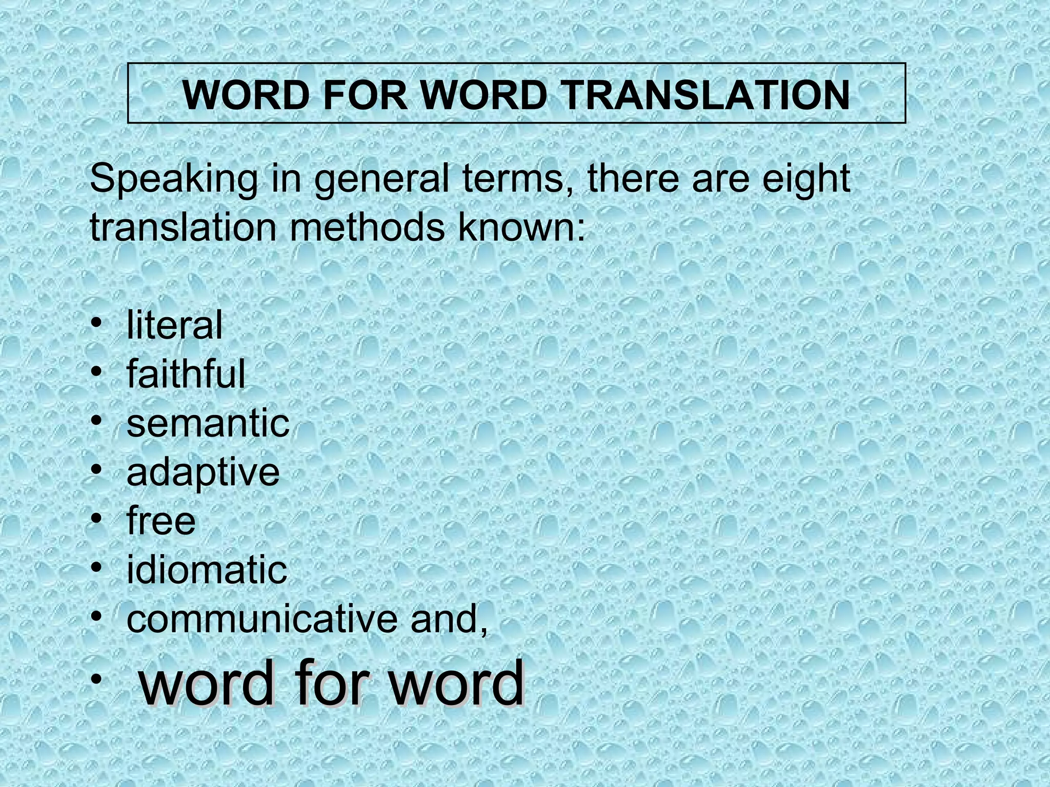 Word for word_translation | PPT