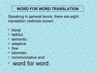 Word for word_translation | PPT