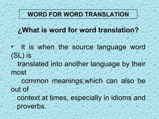 Word for word_translation | PPT