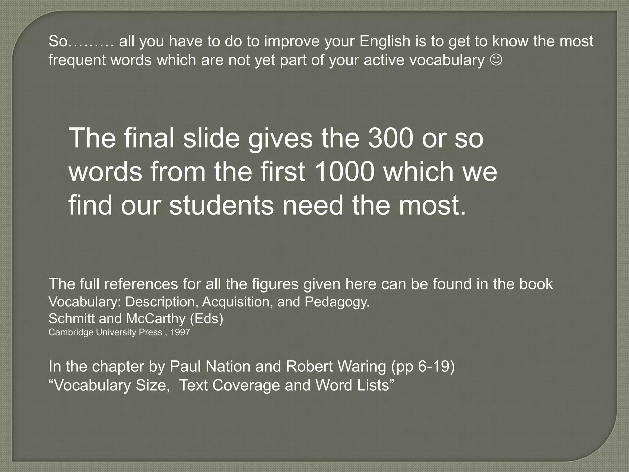 Word frequency in english | PPTX