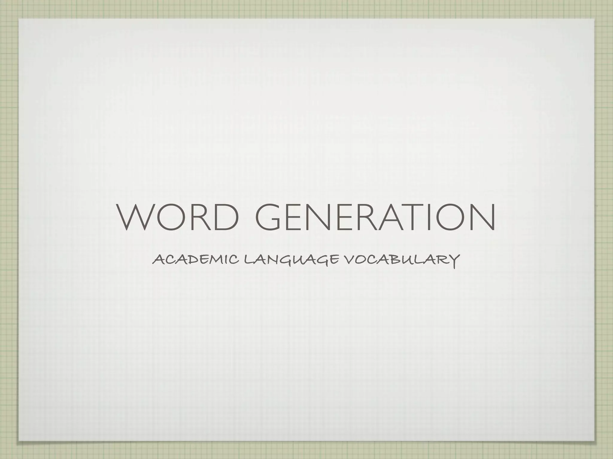 Word Generation - EAL 6 | KEY