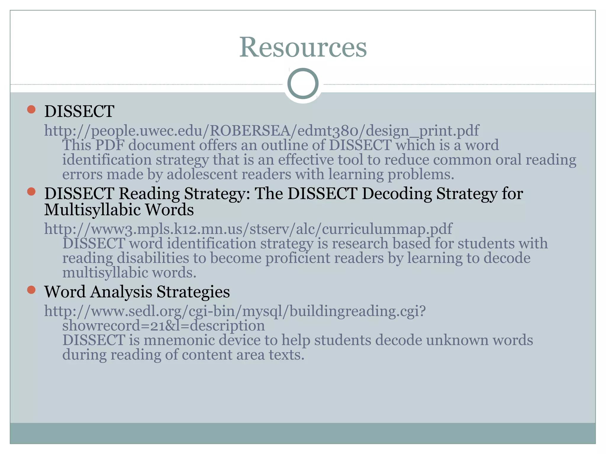 Word identification strategy dissect | PPT