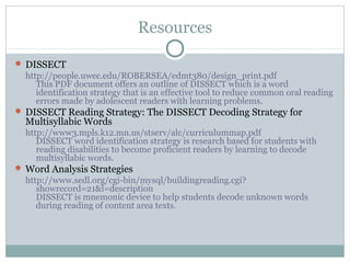 Word identification strategy dissect | PPT
