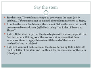 Word identification strategy dissect | PPT