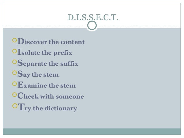 Word identification strategy dissect