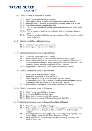 Wording Travel Guard International (English Version) | PDF