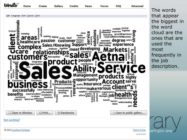 Analyze Job Descriptions using Wordle.net | Free Download