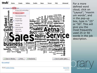 Analyze Job Descriptions using Wordle.net
