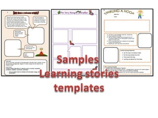 EYLF Word learning stories template 2 bonus outcome posters for photo | PPT