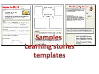 EYLF Word learning stories template 2 bonus outcome posters for photo | PPT