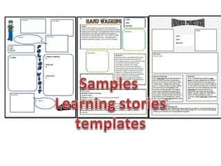 EYLF Word learning stories template 2 bonus outcome posters for photo | PPT