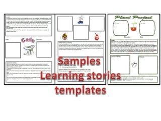 EYLF Word learning stories template 2 bonus outcome posters for photo | PPT