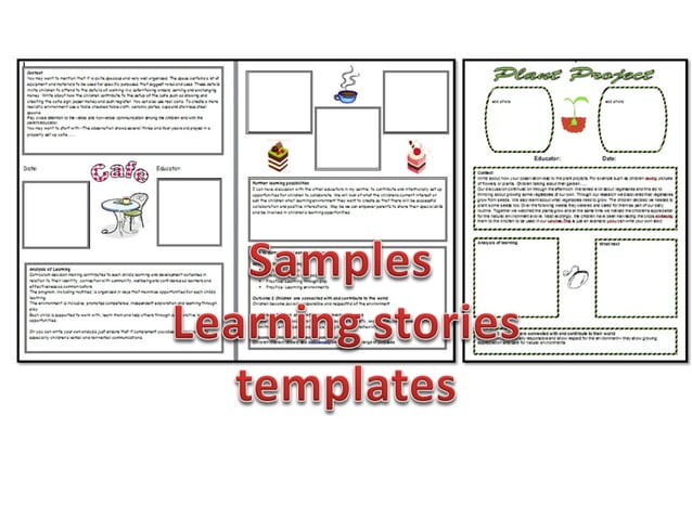 EYLF Word learning stories template 2 bonus outcome posters for photo | PPT