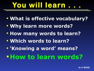 Word learning strategies mana tv | PPT