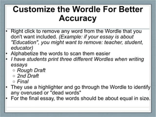 Wordle Intel Teach Live Webinar | PPT