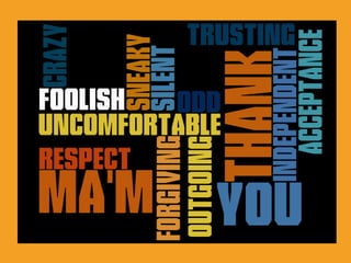 Wordles inspired by thank u mam | PPT